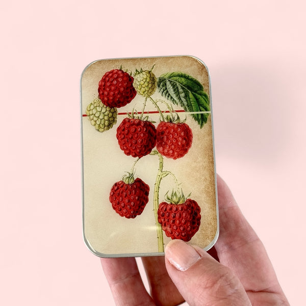 Raspberry LARGE, Notions tin, Stitch marker tin - Firefly Notes